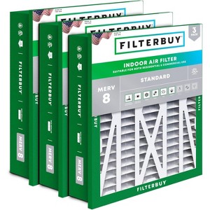Filterbuy 24x24x5 Air Filter (3-Pack), Pleated MERV 8 Dust Defense ...
