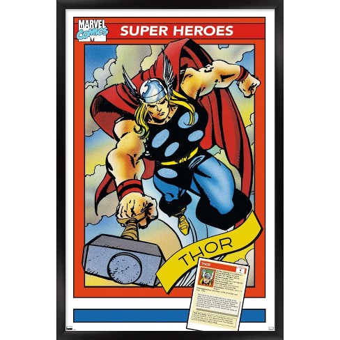 Trends International Marvel Trading Cards - Thor Framed Wall Poster ...