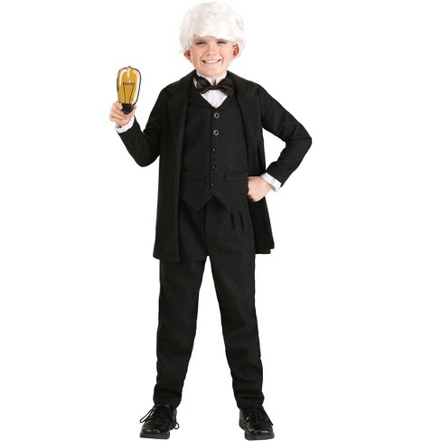 Halloweencostumes.com Large Thomas Edison Kid's Costume, Black/white ...