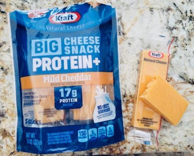 Kraft Natural Cheese Reduced Fat Mild Cheddar Protein Big Stick - 10oz ...