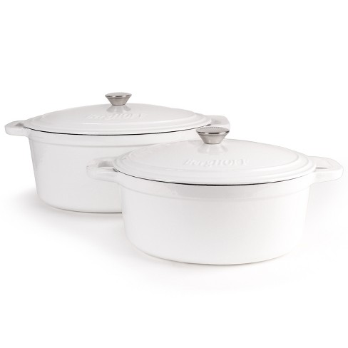 Berghoff Neo 4pc Cast Iron Cookware Set, 5qt. & 8qt. Oval Dutch Ovens ...