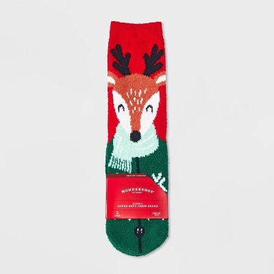 Festive Frolicking Reindeers Holiday Socks (women's Sizes Adult Medium ...