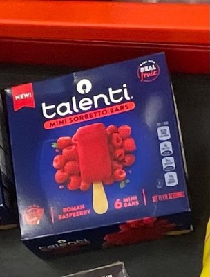 Talenti Roman Raspberry Frozen Mini Sorbetto Bars - 6pk/11.1 Fl Oz : Target