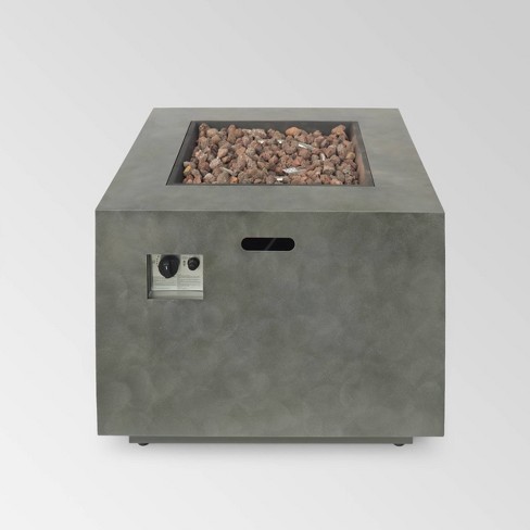 Wellington Square 33" Iron Gas Fire Pit Gray - Christopher Knight Home ...