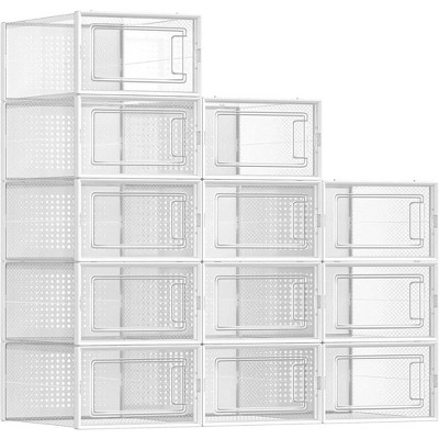 Songmics Shoe Boxes Clear Stackable Plastic Shoe Storage Boxes With ...