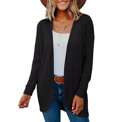 Womens Open Front Cardigans Lightweight Cardigans Casual Long Sleeve ...