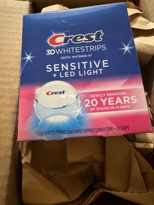 Crest 3dwhitestrips Sensitive + Led Light At-home Teeth Whitening Kit ...