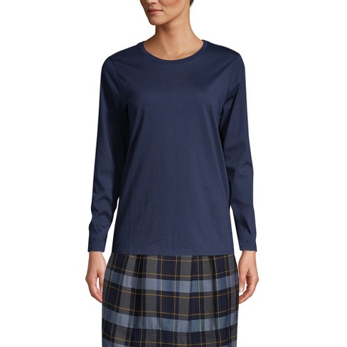 Lands' End School Uniform Women's Long Sleeve Essential T-shirt - Large ...