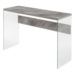 Soho V Console Table With Shelf White Faux Marble - Breighton Home : Target