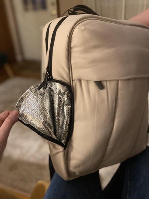 Baby Brezza Quilted Puffer Backpack Diaper Bag - Taupe : Target