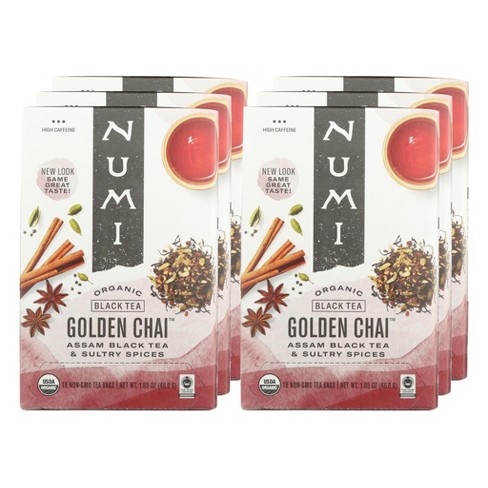 Numi Organic Golden Chai Black Tea - Case Of 6/18 Bags : Target