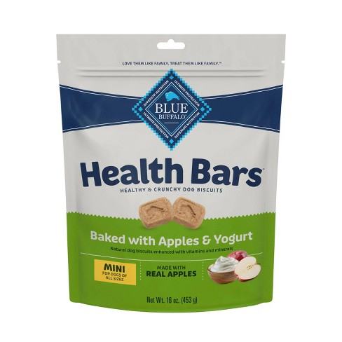 Blue Buffalo Mini Health Bar Apple And Yogurt Flavor Crunchy Dog Treats ...