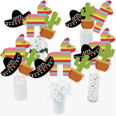 Big Dot Of Happiness Let's Fiesta - Fiesta Party Centerpiece Sticks ...