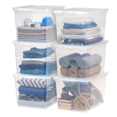 Iris Usa 8 Pack Medium Storage Basket, Stackable Open Front Organizer ...