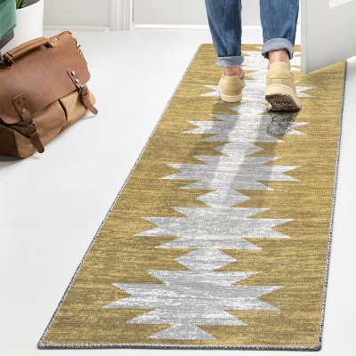 8' X 10' Chayton Minimalist Geometric Machine-washable Area Rug, Yellow ...