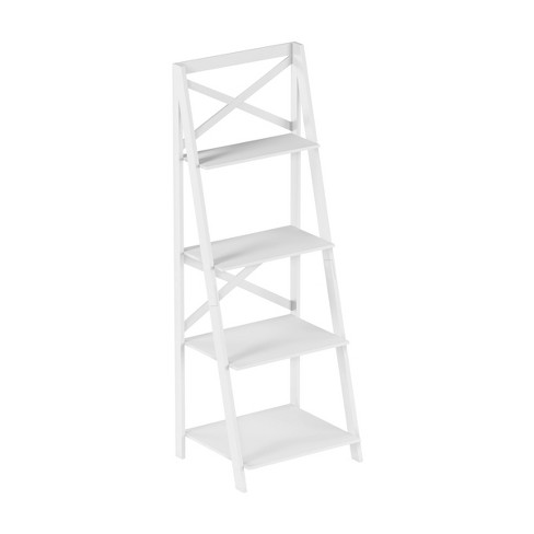 Hastings Home Ladder Bookcase X Back Frame, White : Target