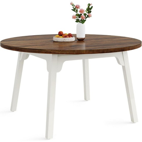Tribesigns Round Dining Table For 4-6 People, 47" Kitchen Dinner Table ...