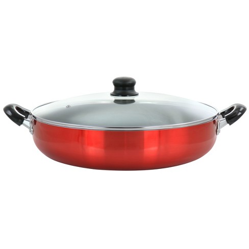 Better Chef 16 Inch Red Aluminum Deep Fryer Pan With Glass Lid : Target
