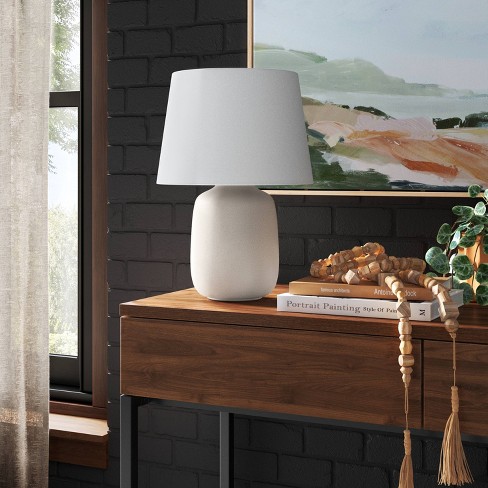 Linen Drum Small Lamp Shade White Threshold Compatible with Traditional Decor Plain Weave Linen No Assembly Required