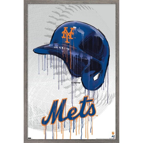 Trends International Mlb New York Mets - Drip Helmet 22 Framed Wall ...