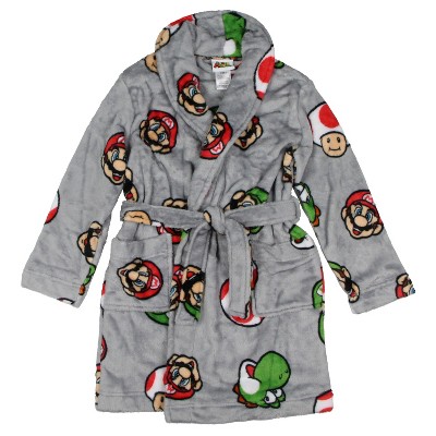 Nintendo Boys' Super Mario Yoshi And Super Mushroom Kids Fleece Robe ...