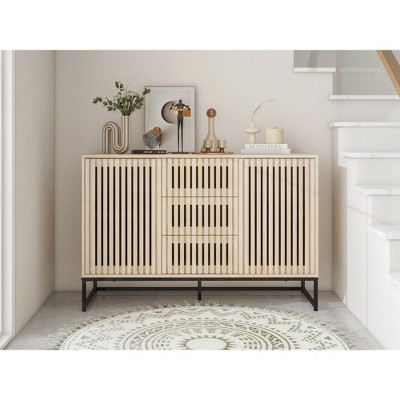 Tiramisubest 2 Door 3 Drawer Cabinet - Natural Mobile File Cabinet : Target