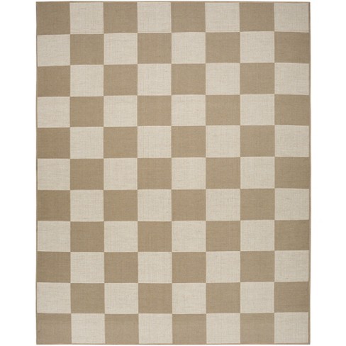 Nourison Washable Modern Jute Checkered Geometric Non-skid Indoor Area ...