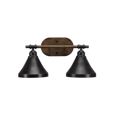 Toltec Lighting Blacksmith 2 - Light Vanity In Dark Granite With 7 ...