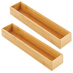 Mdesign Bamboo Stackable Kitchen Drawer Organizer Tray : Target