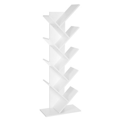 Costway Tree Bookshelf 8-tier Bookcase Free Standing Book Rack Display ...