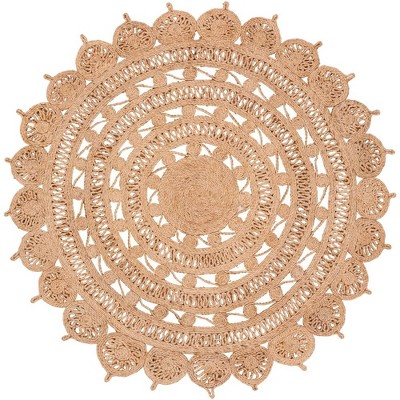 5' Round Dahlia Round Area Rug, Natural - Jonathan Y : Target