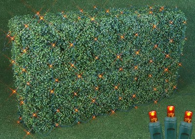 Northlight 150ct Mini Net Lights Orange - 4' X 6' Green Wire : Target