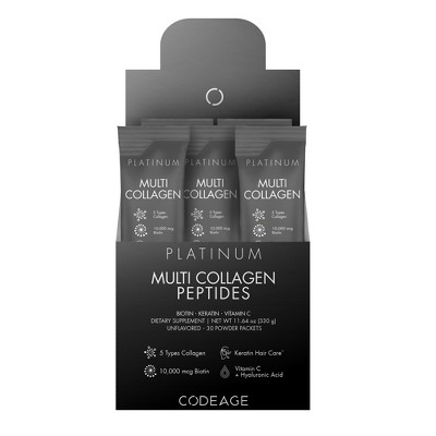 Codeage Multi Collagen Peptides + Probiotics Black Edition, Vitamin C, Hyaluronic Acid, 10.58 Oz ...