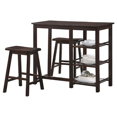 60" Necalli Marble Top Counter Height Dining Set Weathered Espresso ...