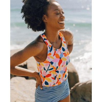 Lime Ricki Women's June Floral Racer Back Crop 3x : Target