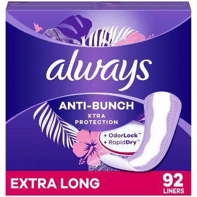 Always Anti-bunch Xtra Protection Liners - Extra Long - 92ct : Target