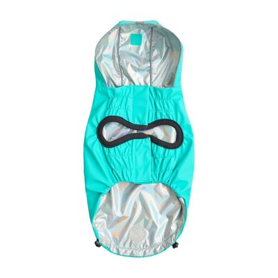 Gf Pet Reversible Raincoat - Neon Aqua With Iridescent - M : Target