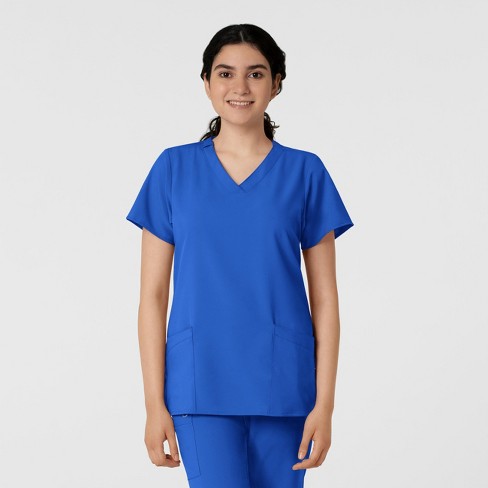 Wink Women's Basic V-neck Scrub Top, Royal, Xxs : Target