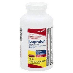 Leader Ibuprofen Coated Caplets for Temporary Pain and Fever Relief ...