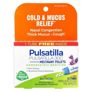 Boiron Pulsatilla, Meltaway Pellets, 30C, 3 Tubes, 80 Pellets Each : Target