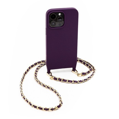 Bryten Monarch Mulberry Crossbody Magsafe Case With Mulberry Vegan Leather Chain For Iphone 14 ...