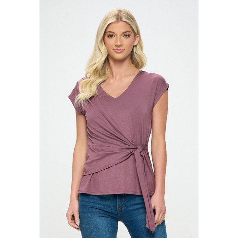 West K Women's Naomi Knit Wrap Top - Medium - Grape : Target