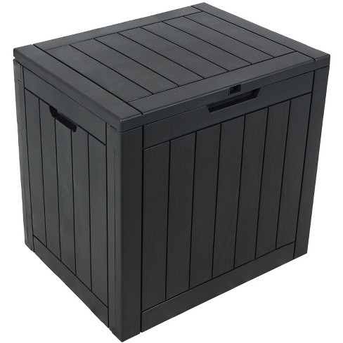 Sunnydaze Lockable Outdoor Small Deck Box With Storage And Side Handles ...