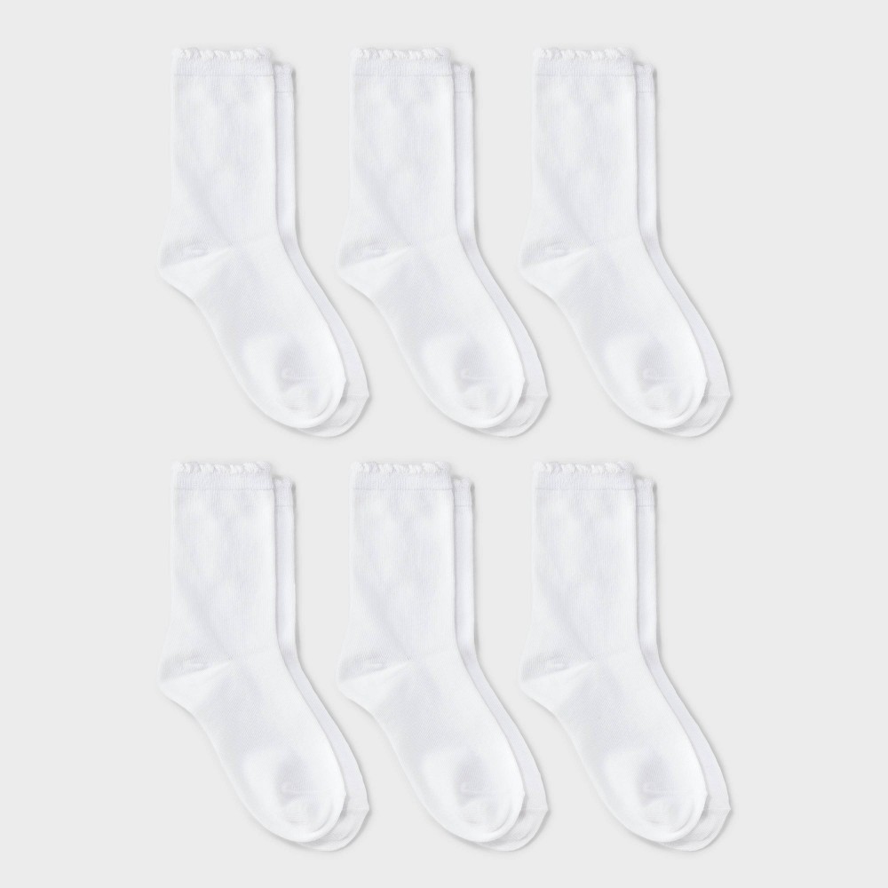 UPC 198850771444 - Girls' 6pk Ruffle Crew Socks - Cat & Jack™ White S ...