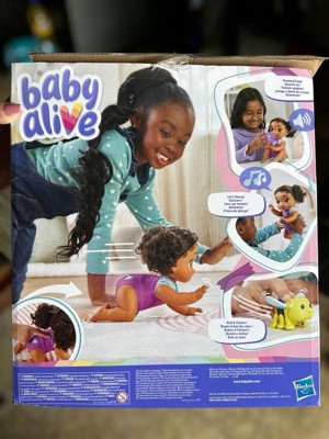 Baby Alive 13.5" Crawl N Play Baby Doll Tilly With Black Hair/brown ...