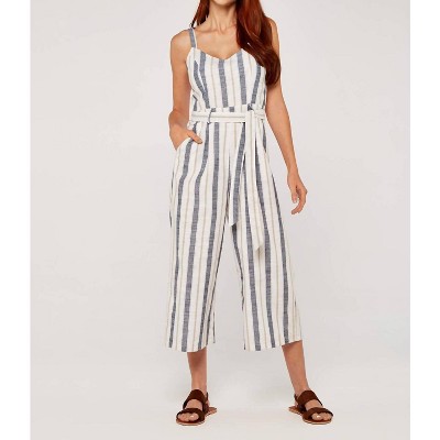 Women's Stripe Linen Jumpsuit - Apricot : Target