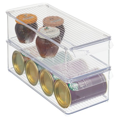 mDesign Plastic Kitchen Food Storage Bin with Handle, Lid, 2 Pack : Target