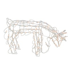 Northlight Set Of 3 White Glittered Doe, Fawn And Reindeer Lighted ...