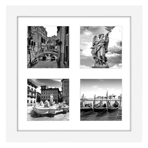 Americanflat 10x10 Collage Picture Frame In White With Four 4x4 Inch ...
