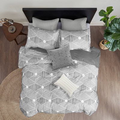 3pc Ellipse Cotton Jacquard Duvet Cover Set : Target